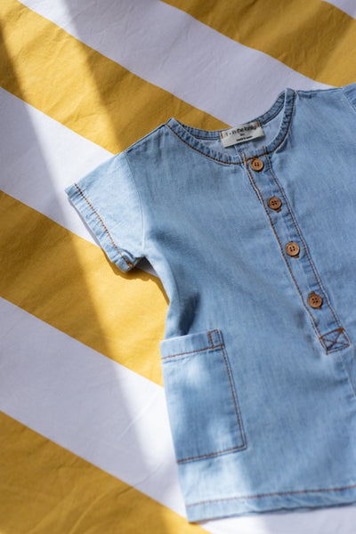 1 + In The Family Denim Serena Short Overalls – BellaKidsNY