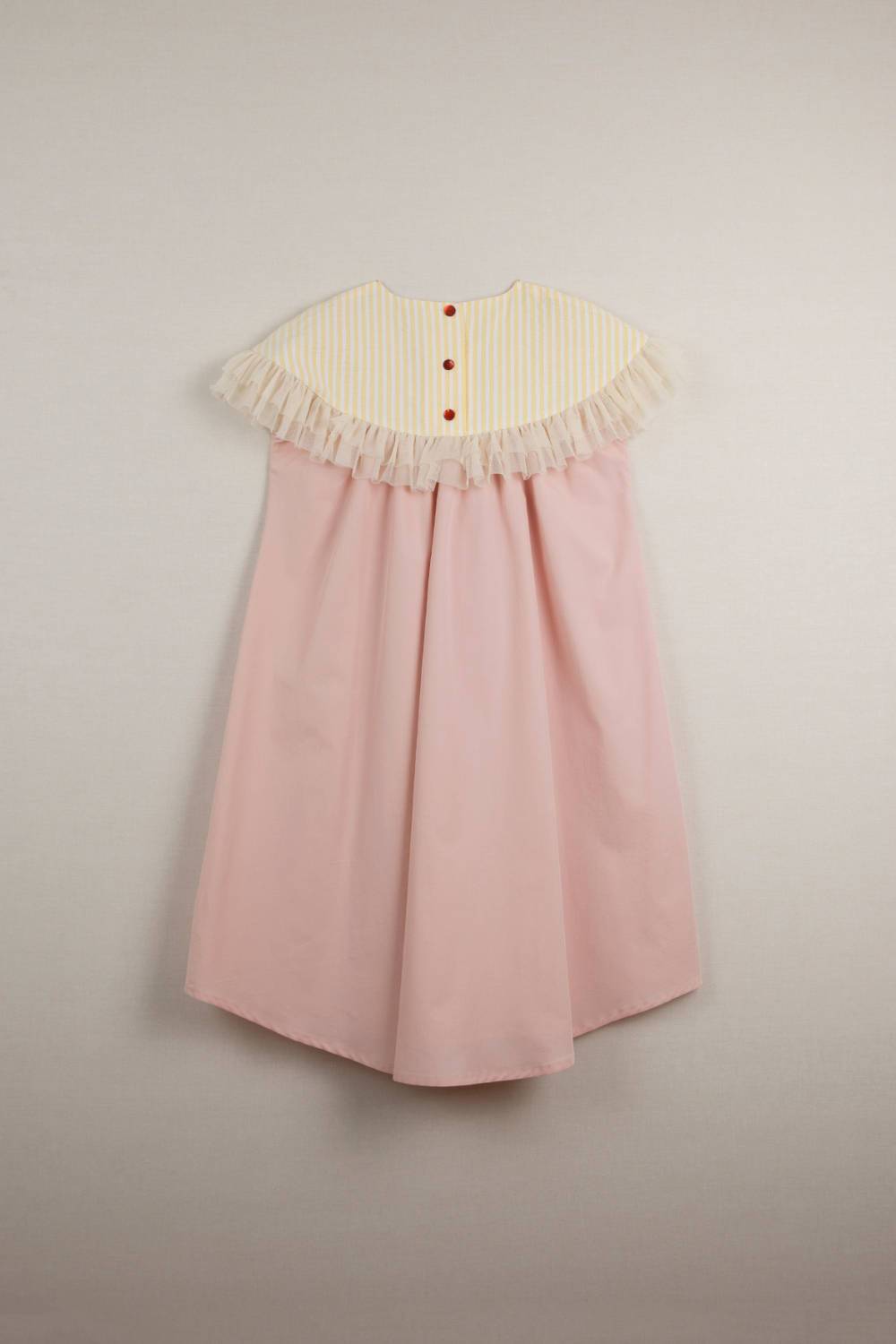 POPELIN GIRLS' PINK YOKE DRESS – BellaKidsNY